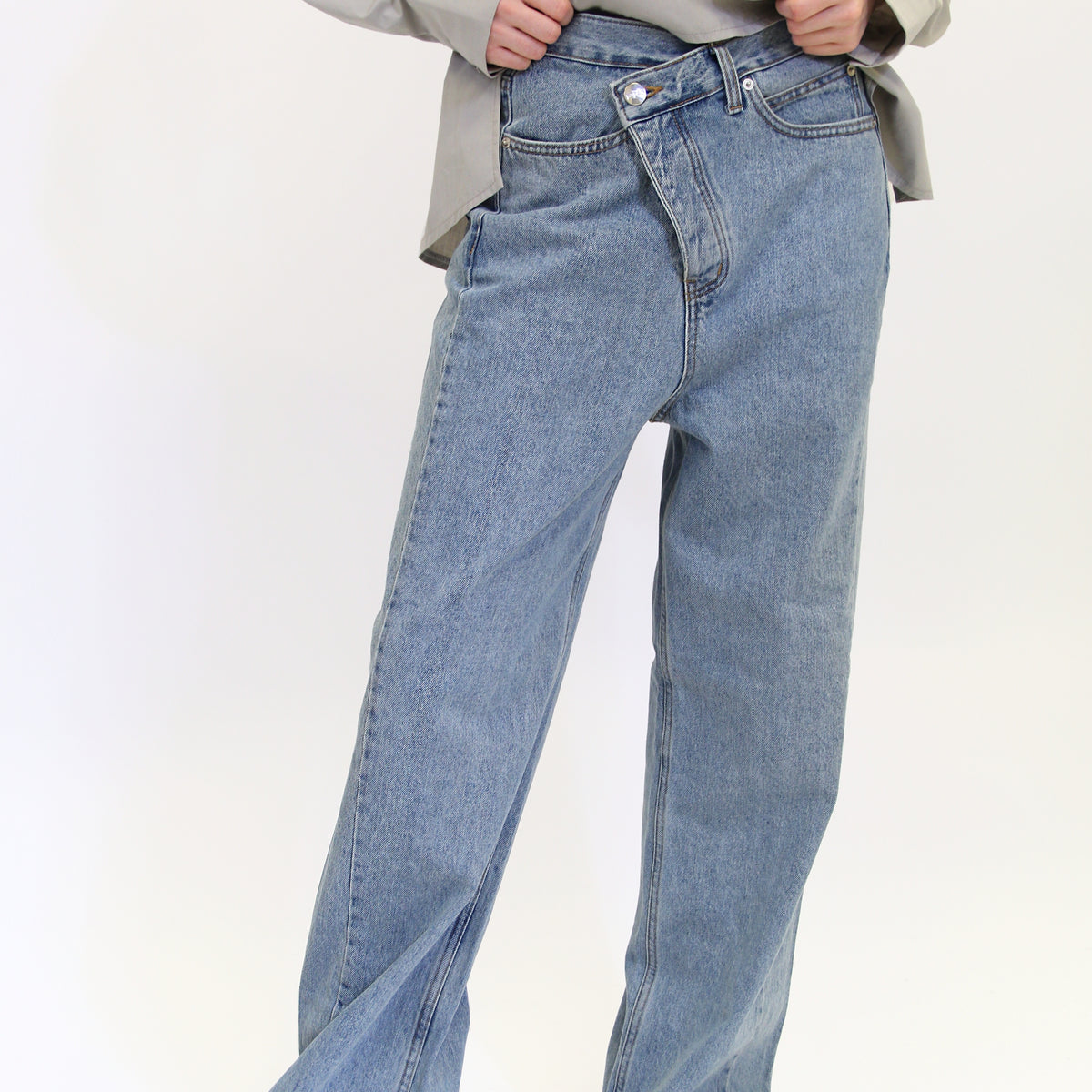 Asymmetrical Button Up Jeans – The NKC Store