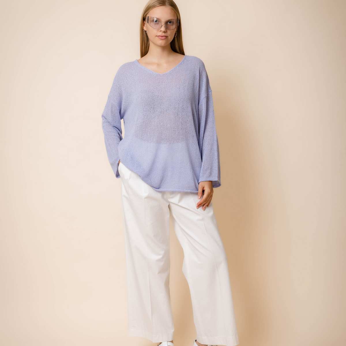 Oversized Stitch Sweater in Periwinkle – The NKC Store