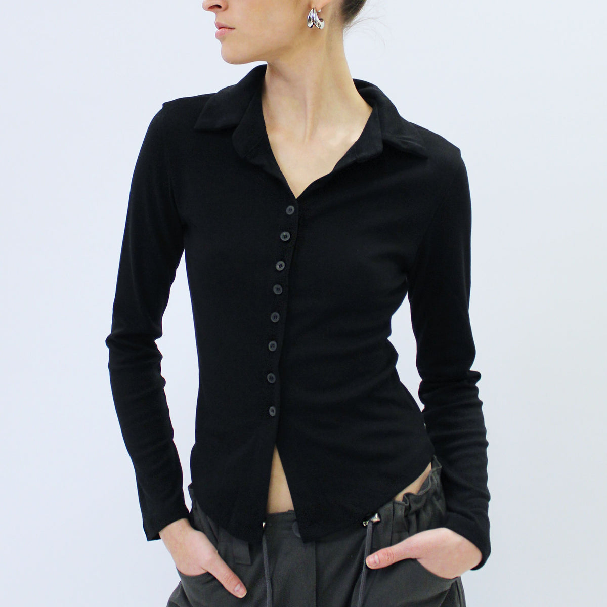 Caroline Button Up in Raven – The NKC Store