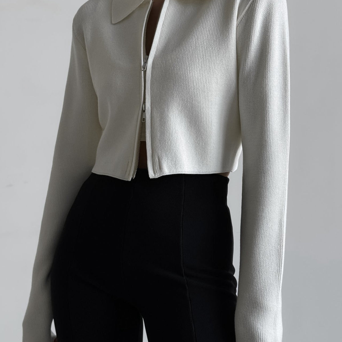 Cropped Knit Cardigan in Snow – The NKC Store